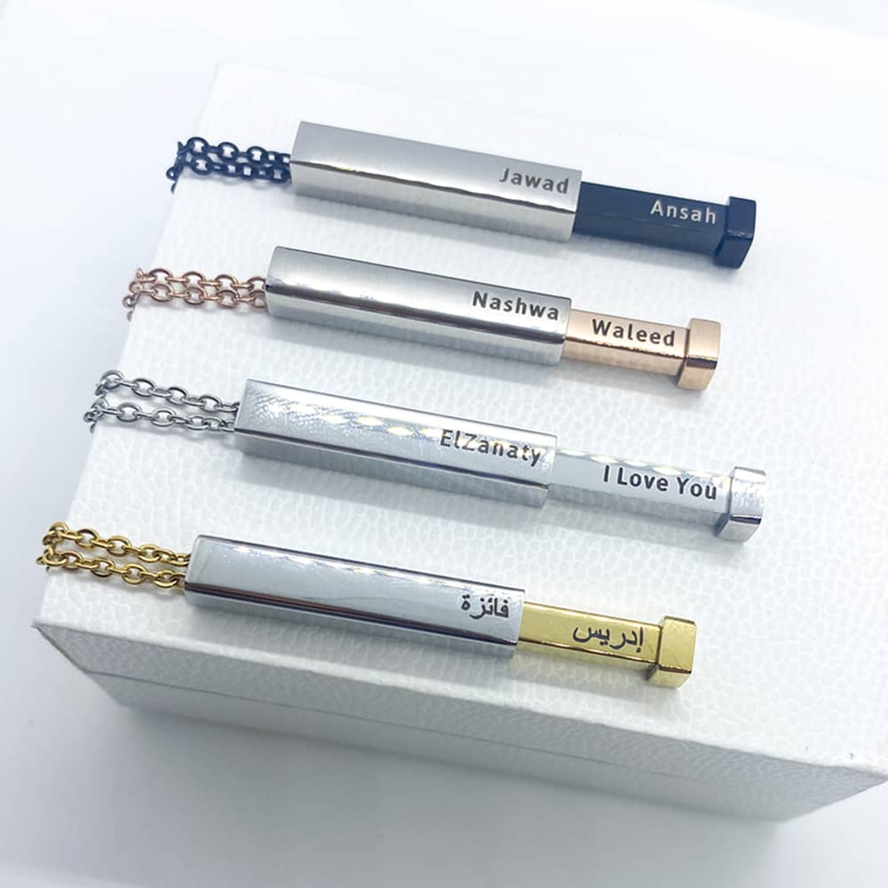 Engraved Hidden Name Necklace | ArtByZakia