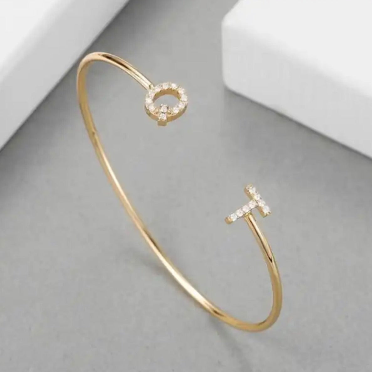 Custom Double Initial Resizable Bangle | ArtByZakia